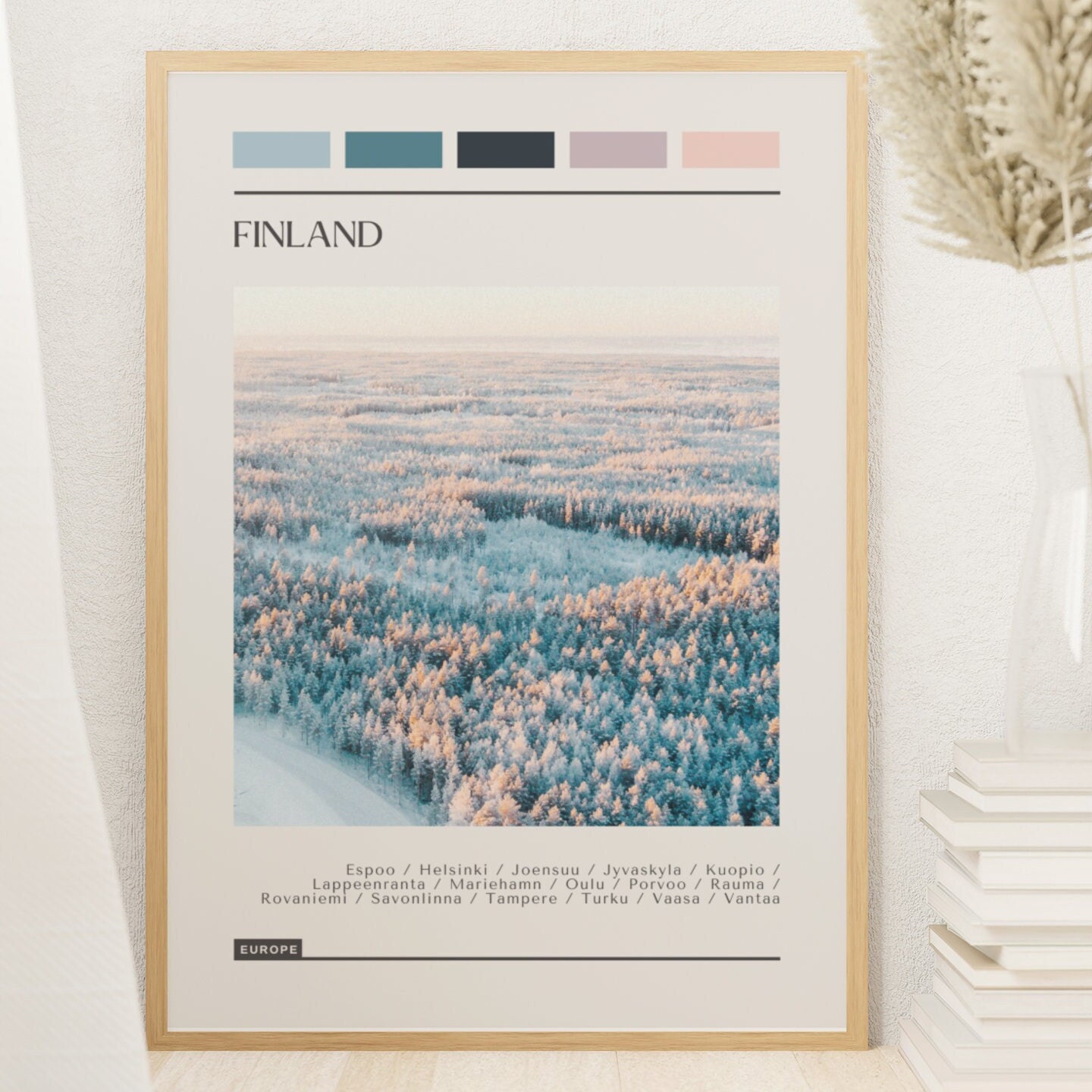 FINLAND Travel Poster Color Block Travel Poster Digital - Etsy
