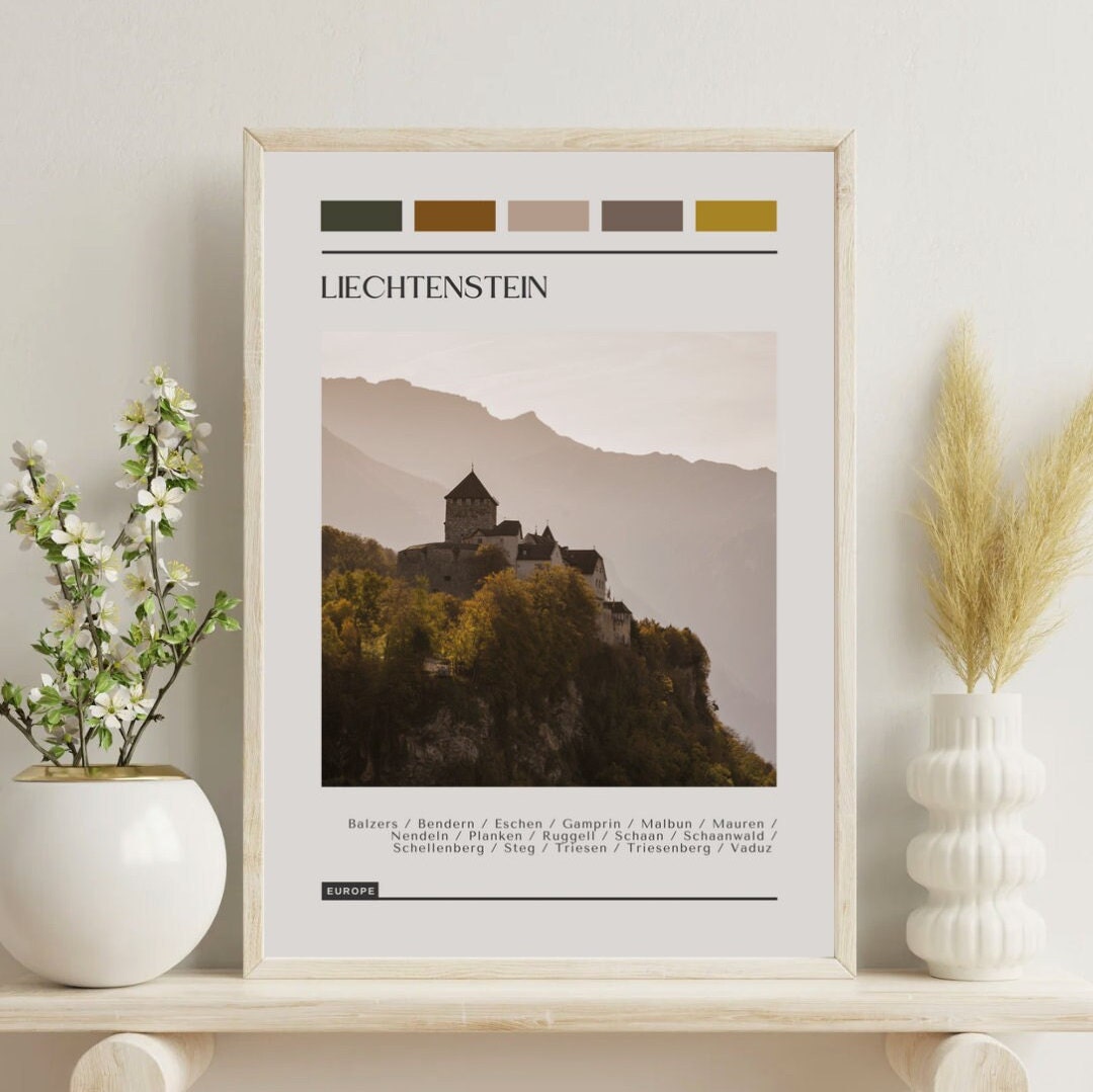 Liechtenstein Travel Poster: Color Block Art Print - Etsy