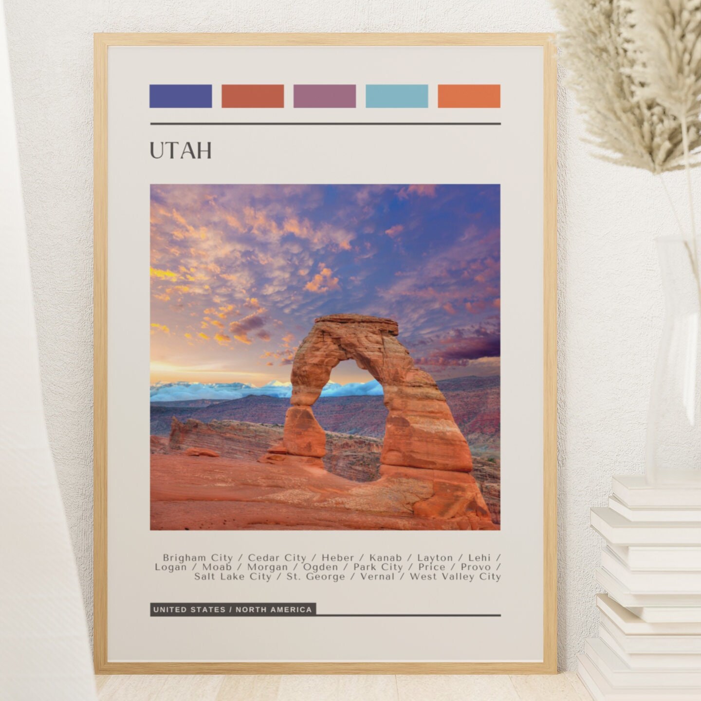 UTAH Travel Poster Color Block Travel Poster Digital - Etsy