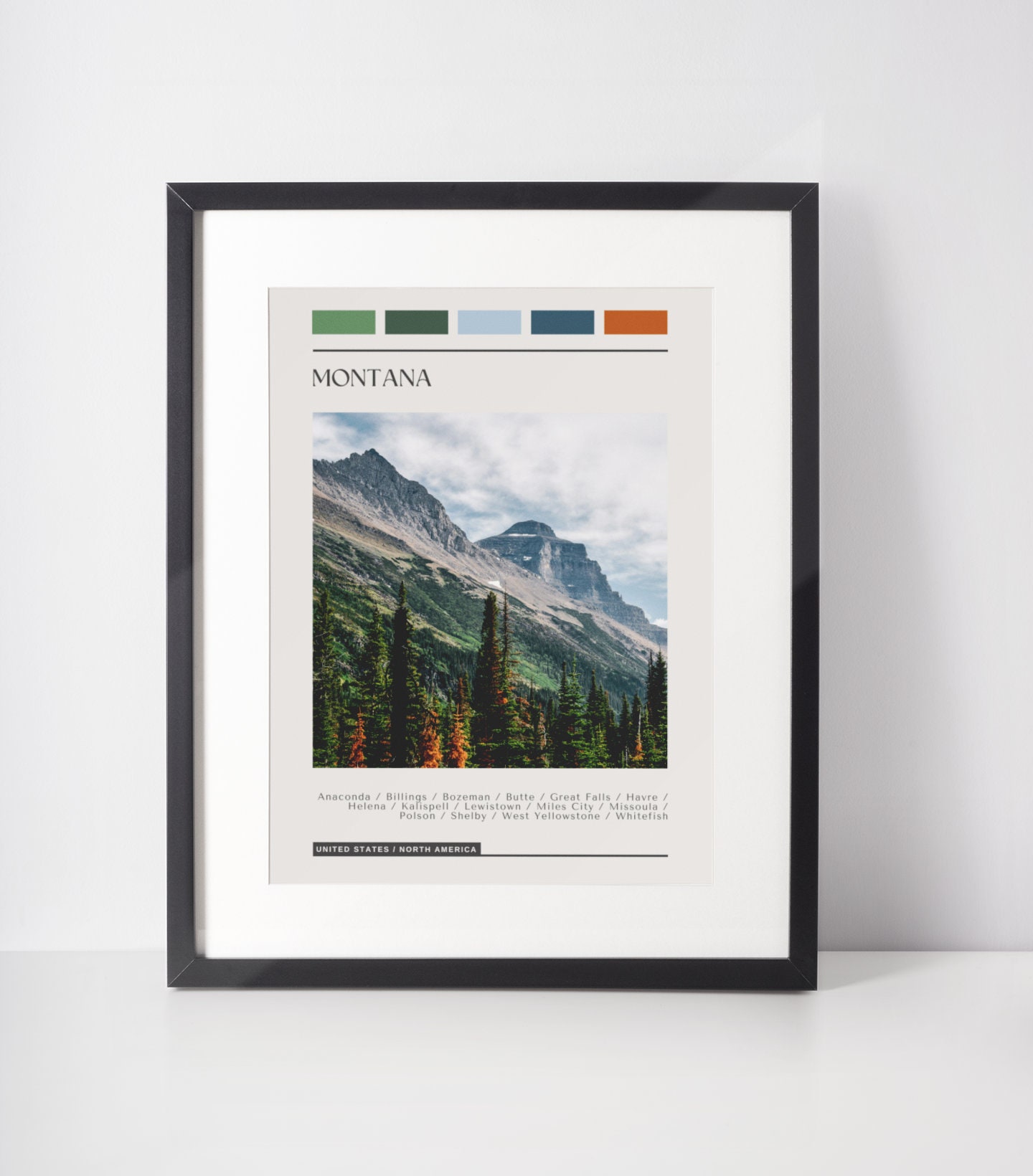 Montana Travel Poster: Color Block Print (digital Download) - Etsy
