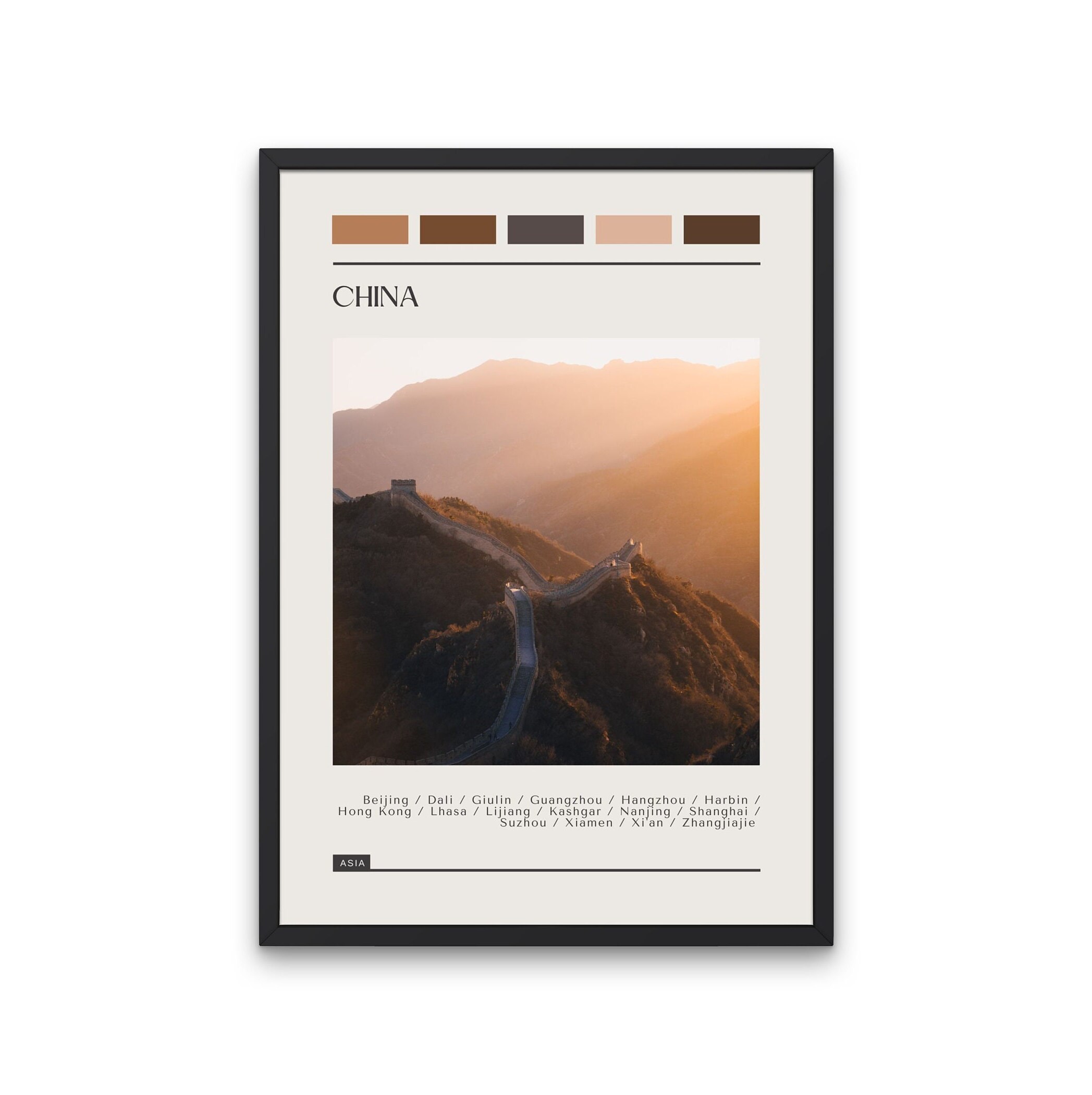 CHINA Travel Poster, Color Block Travel Poster, Digital Download ...