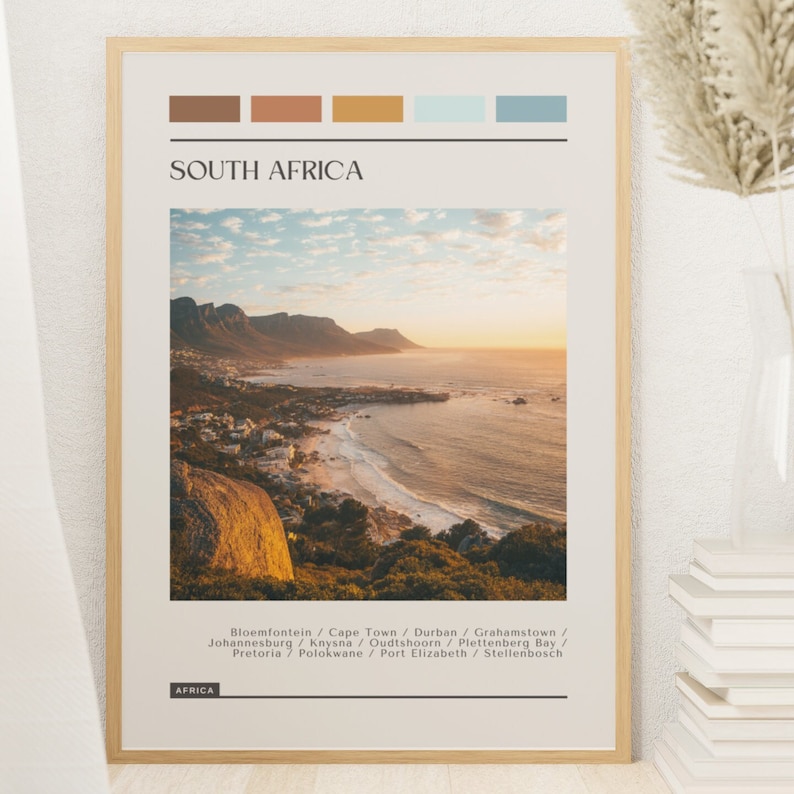 SOUTH AFRICA Travel Poster Color Block Travel Poster - Etsy
