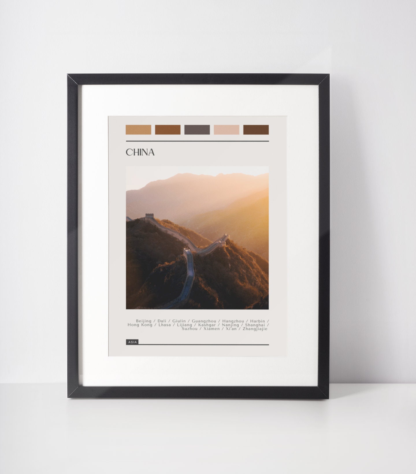 CHINA Travel Poster, Color Block Travel Poster, Digital Download ...