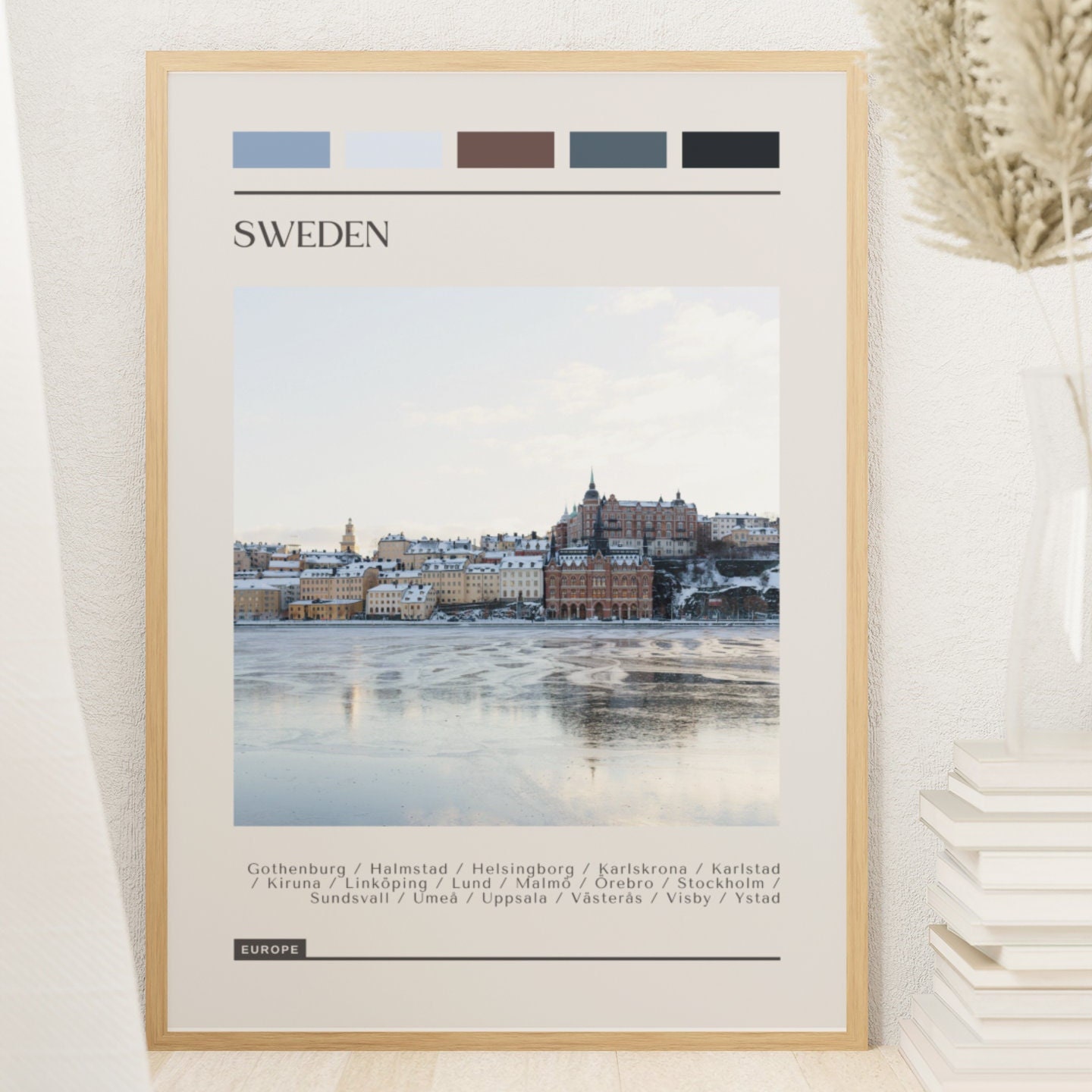 SWEDEN Travel Poster, Color Block Travel Poster, Digital Download ...