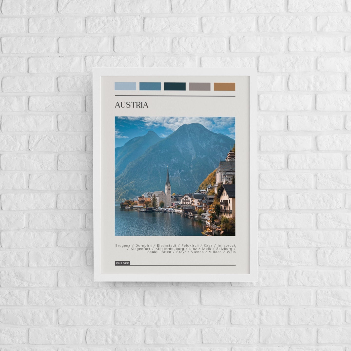 AUSTRIA Travel Poster Color Block Travel Poster Digital - Etsy