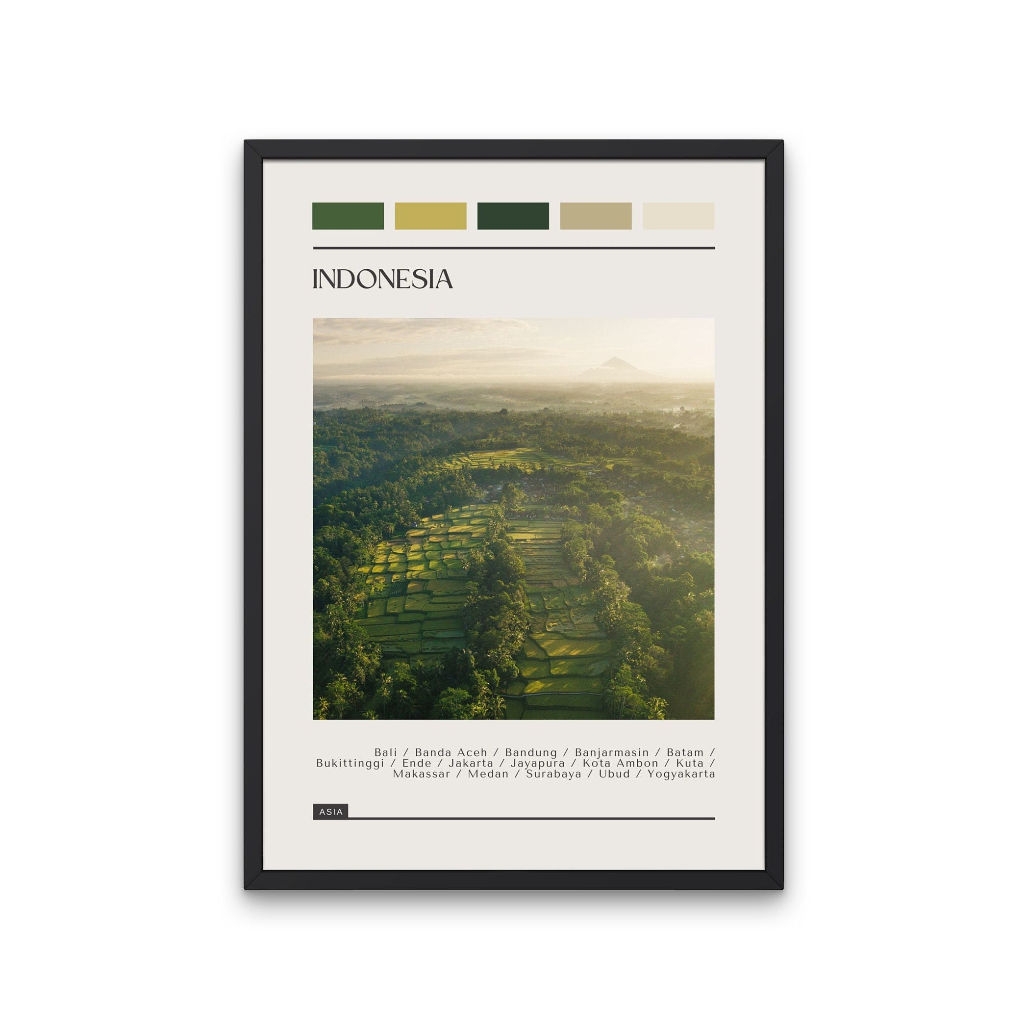 INDONESIA - Travel Poster, Color Block Travel Poster, Digital Download ...