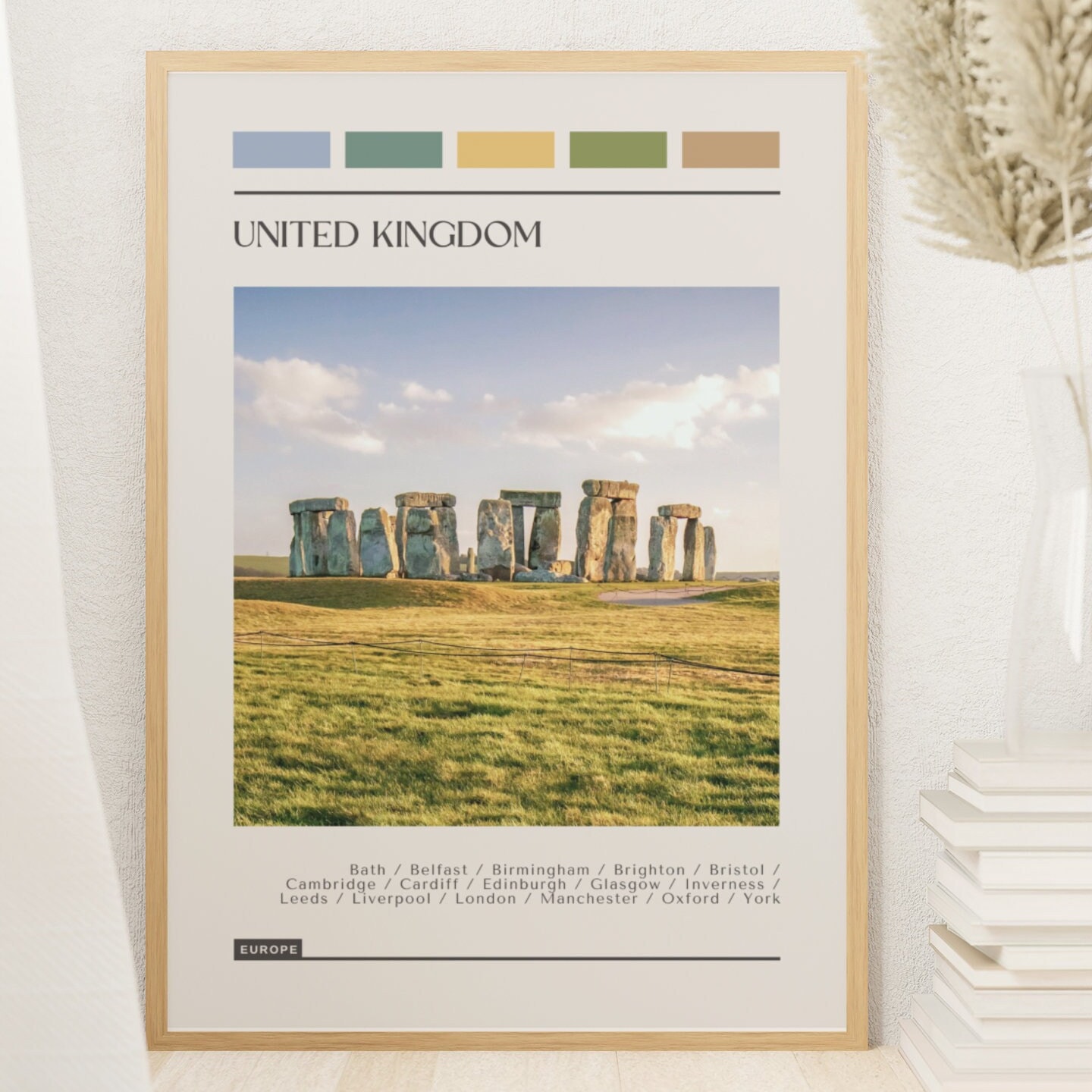 UNITED KINGDOM Travel Poster Color Block Travel Poster - Etsy