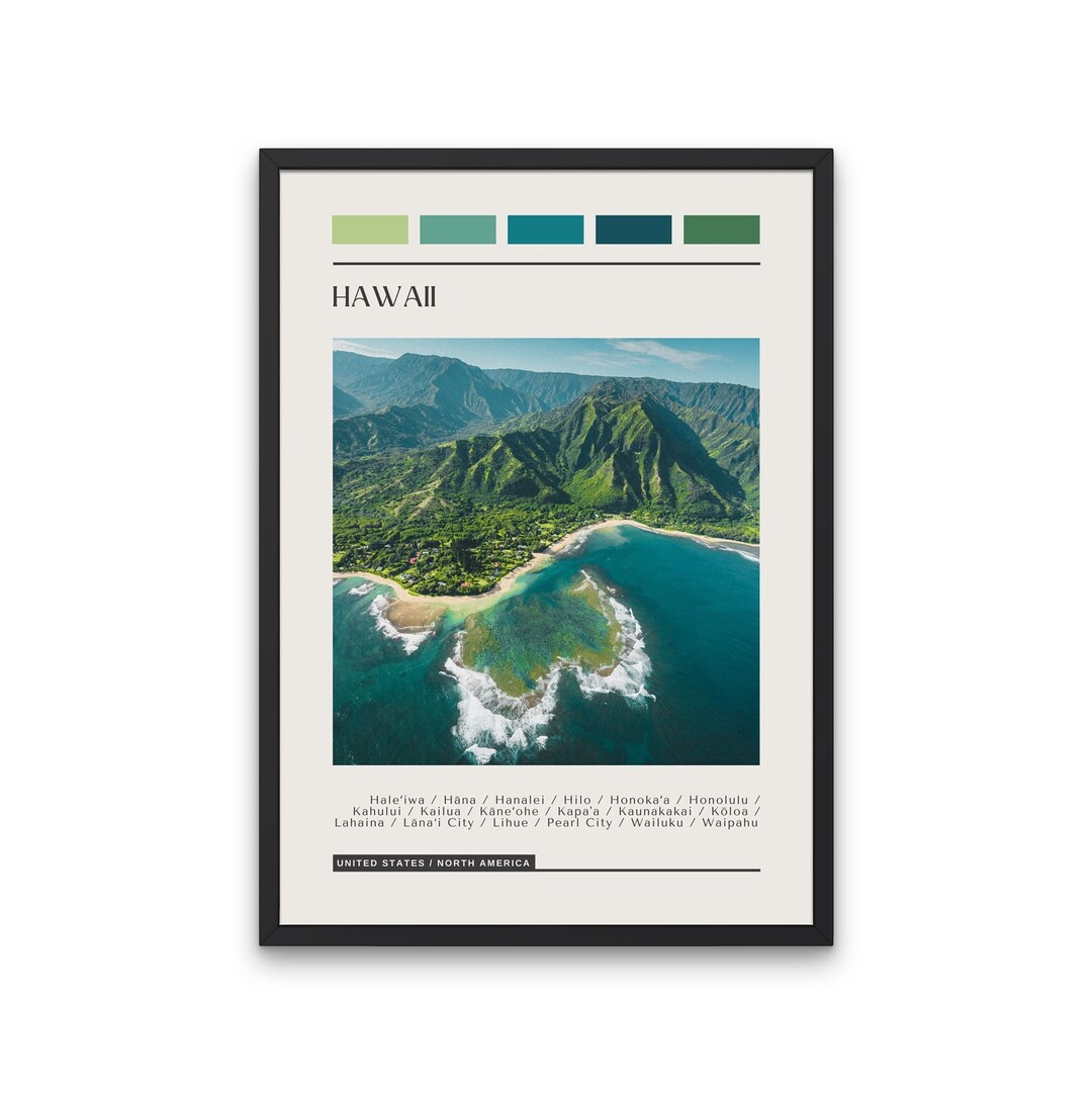 HAWAII - Travel Poster, Color Block Travel Poster, Digital Download ...