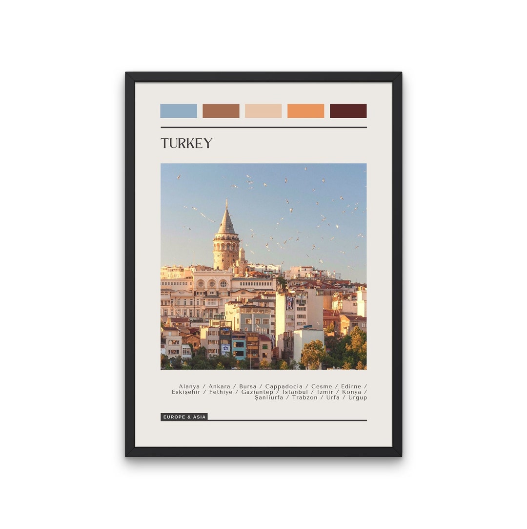 TURKEY - Travel Poster, Color Block Travel Poster, Digital Download ...