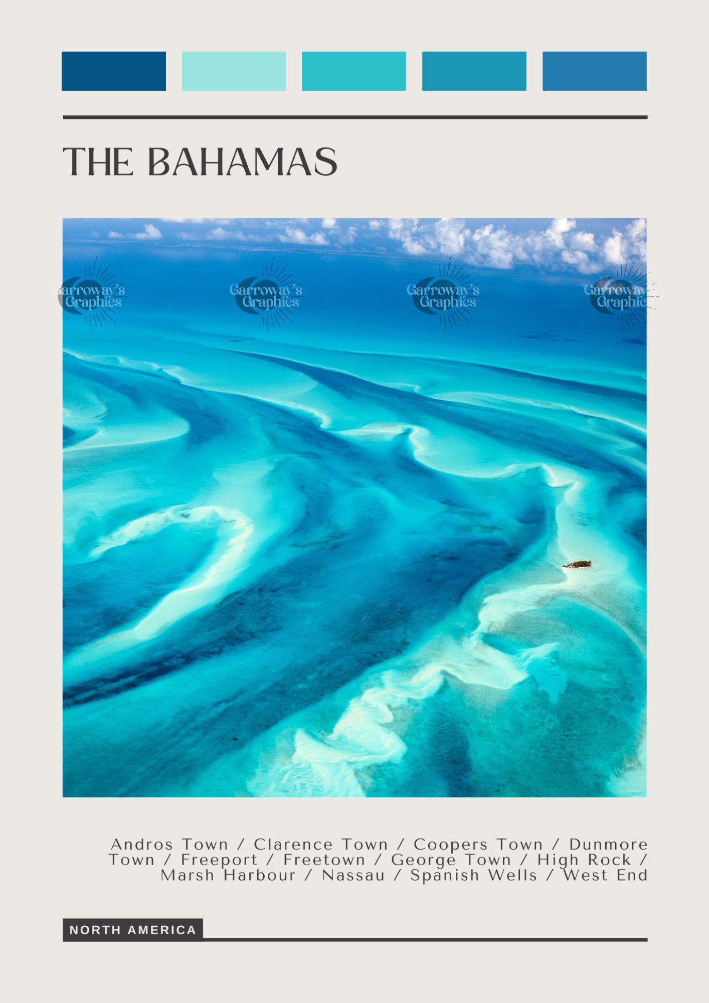 THE BAHAMAS Travel Poster, Color Block Travel Poster, Digital Download ...