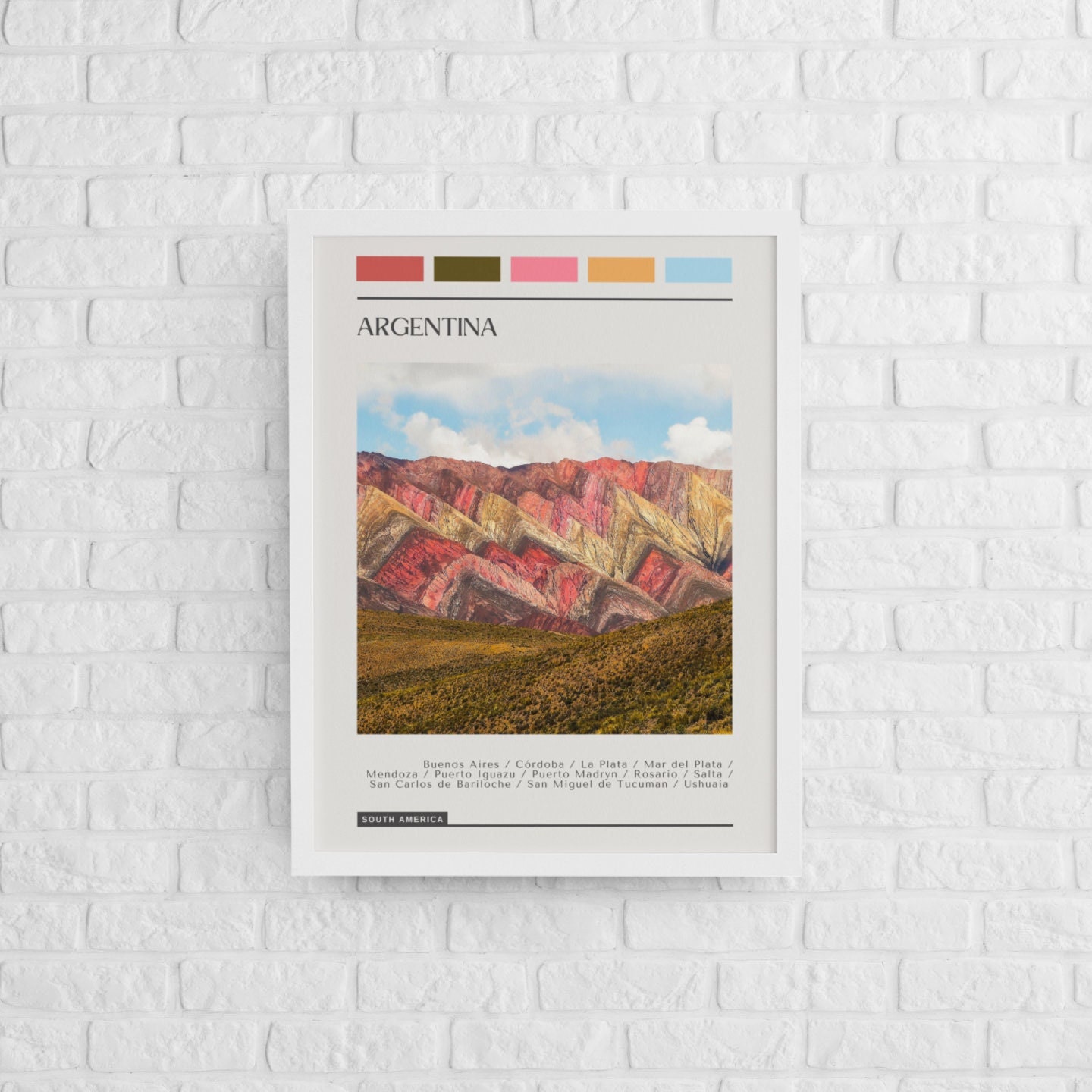 Argentina Travel Poster: Color Block Print (digital Download) - Etsy