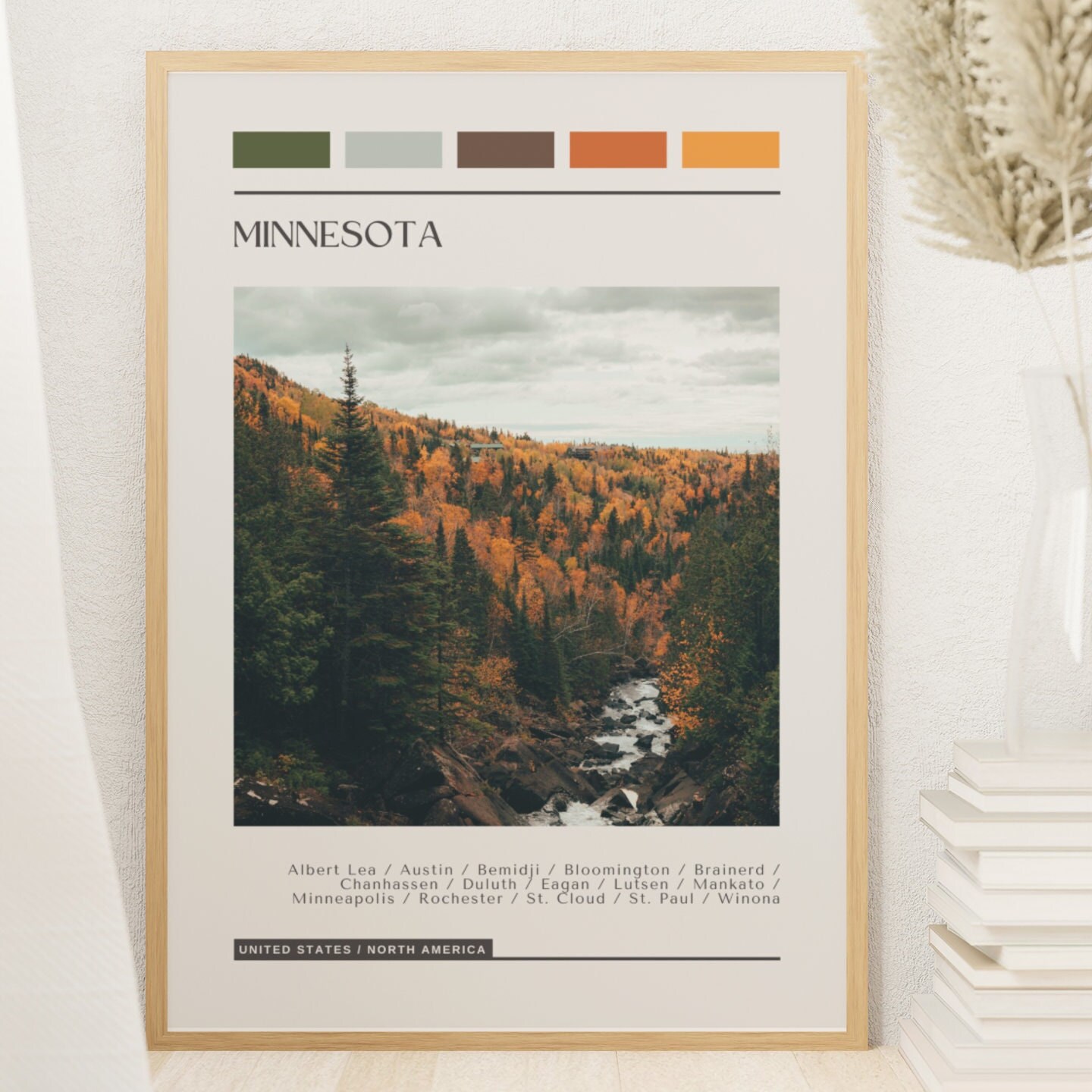MINNESOTA - Travel Poster, Color Block Travel Poster, Digital Download ...