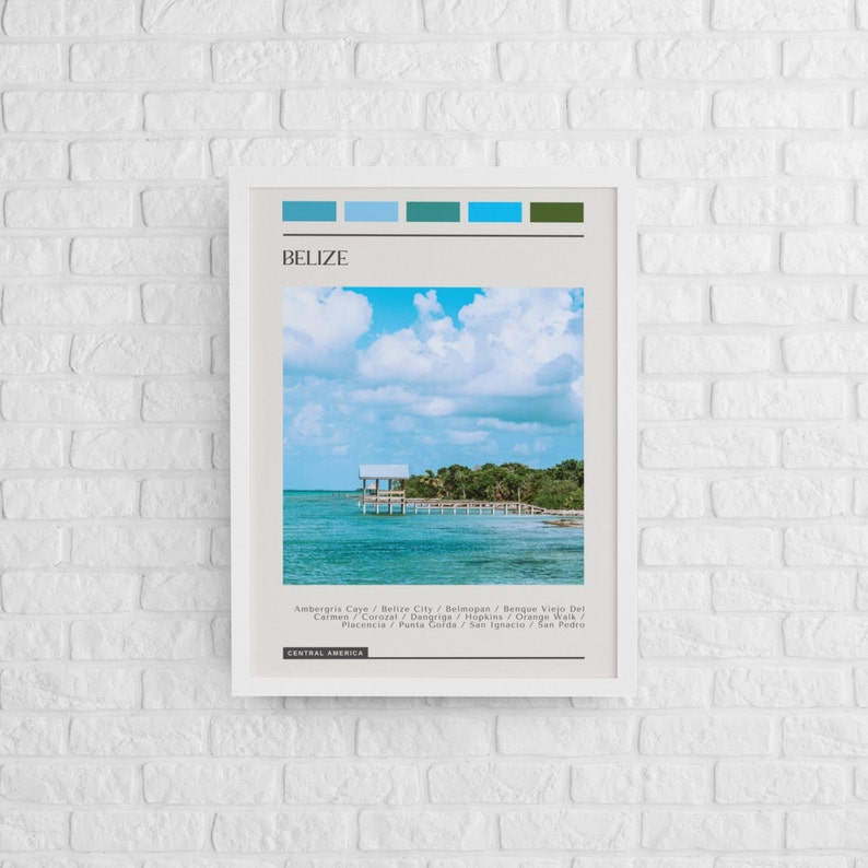 Belize Travel Poster: Modern Color Block Print (digital Download) - Etsy