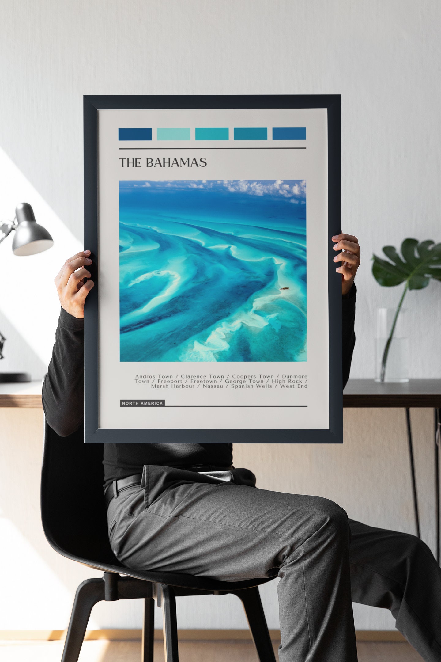 Bahamas Travel Poster: Modern Color Block Print (digital Download) - Etsy