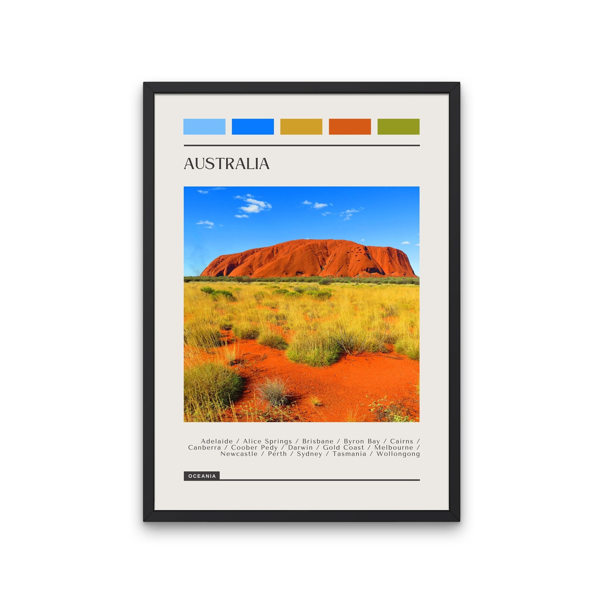 Australia Travel Poster: Color Block Print (digital Download) - Etsy
