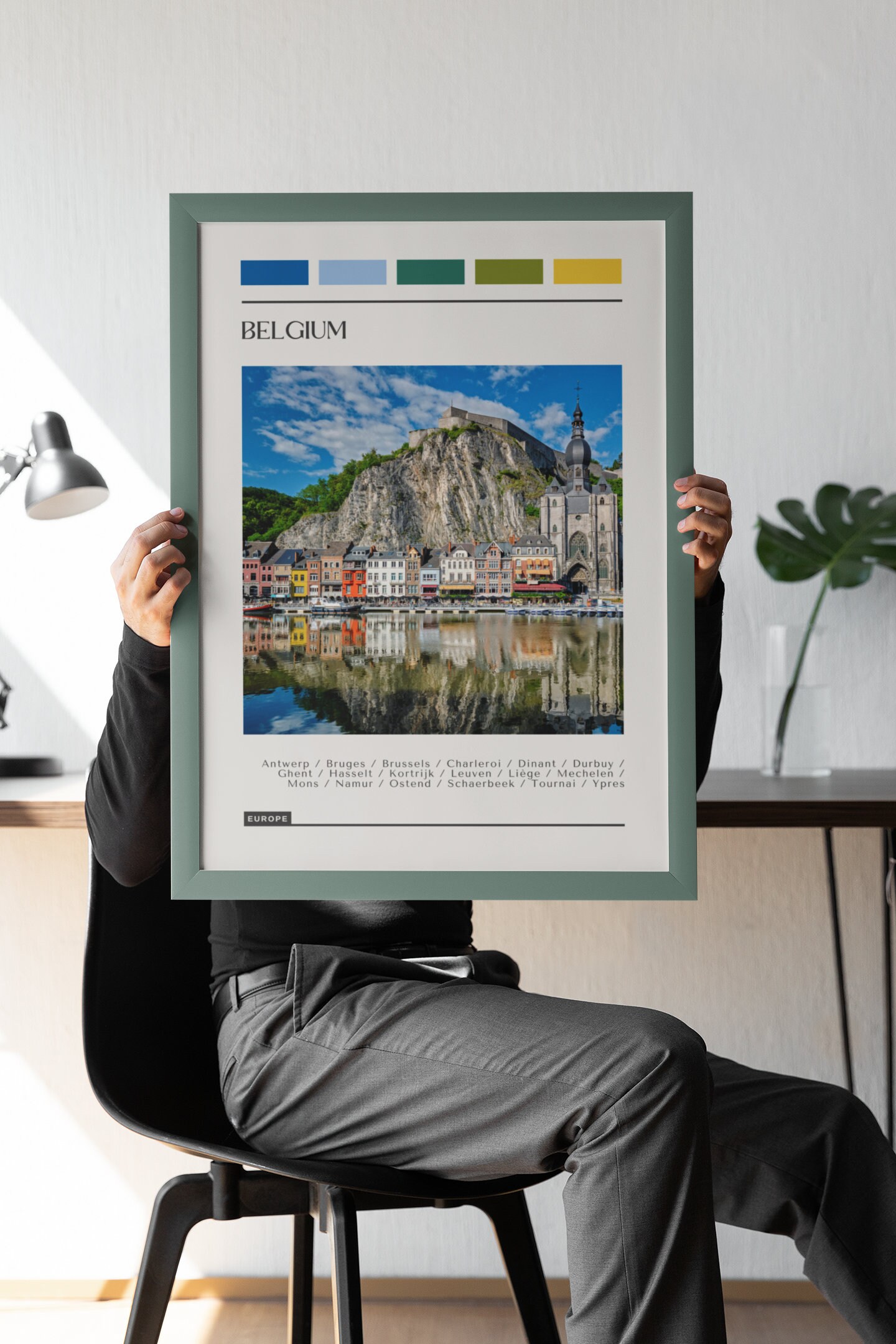 BELGIUM Travel Poster, Color Block Travel Poster, Digital Download ...