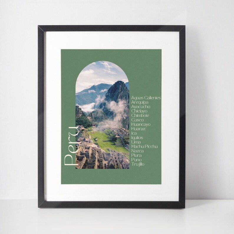Peru Travel Poster: Arched Print, Machu Picchu Art (digital Download ...