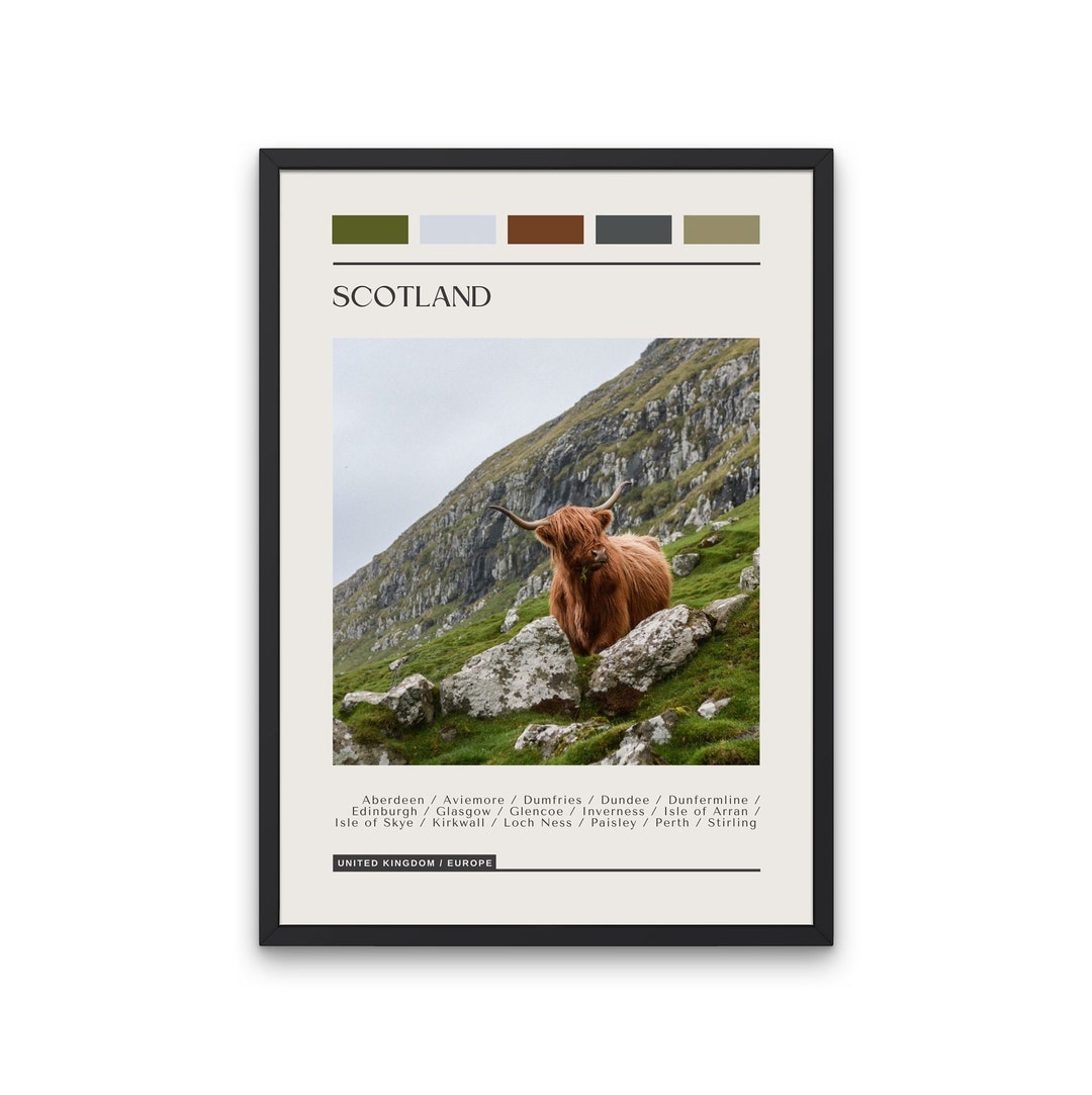 Scotland Travel Poster: Modern Color Block Print (digital Download) - Etsy