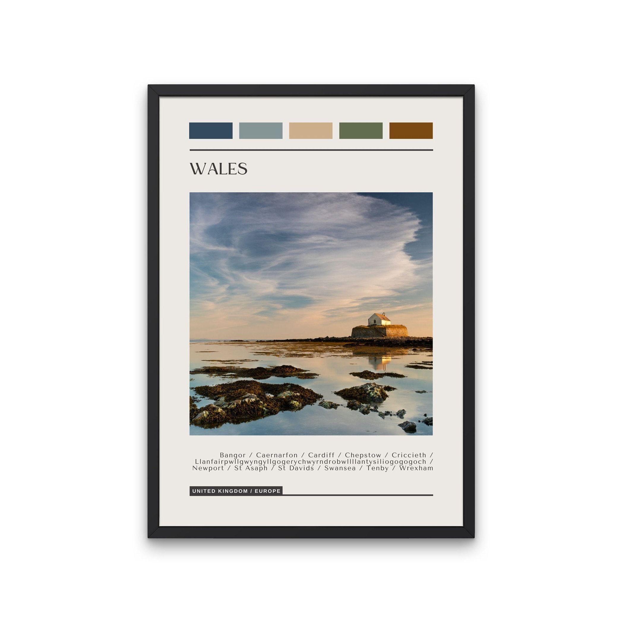 WALES Travel Poster, Color Block Travel Poster, Digital Download ...