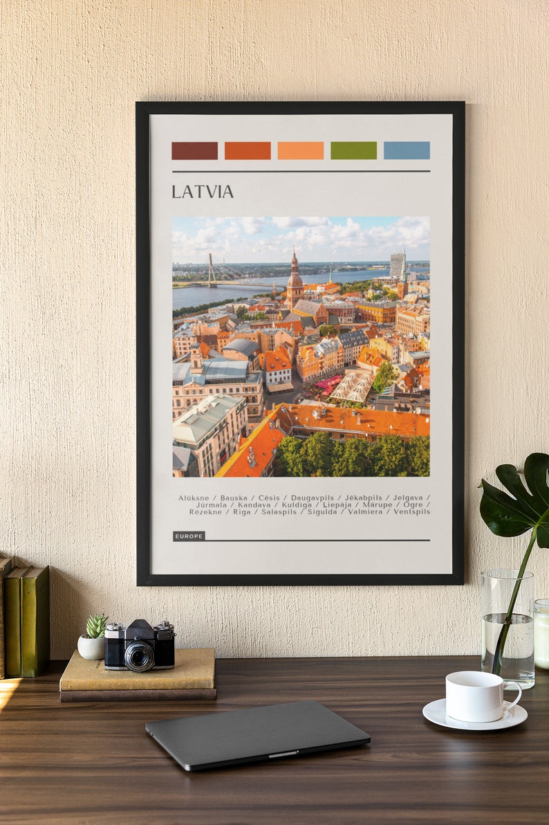 Latvia Travel Poster: Color Block City Print (digital Download) - Etsy