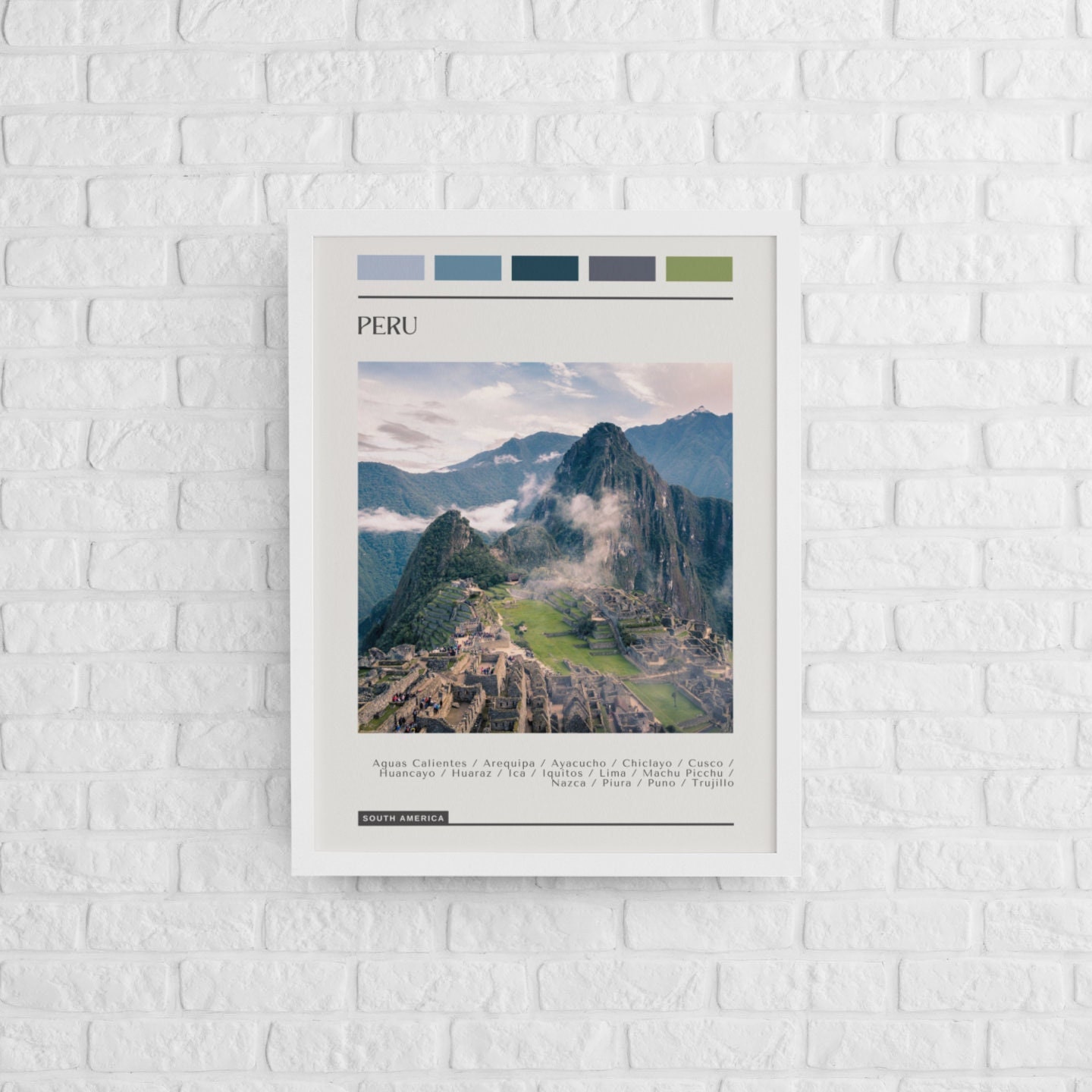 PERU Travel Poster, Color Block Travel Poster, Digital Download ...