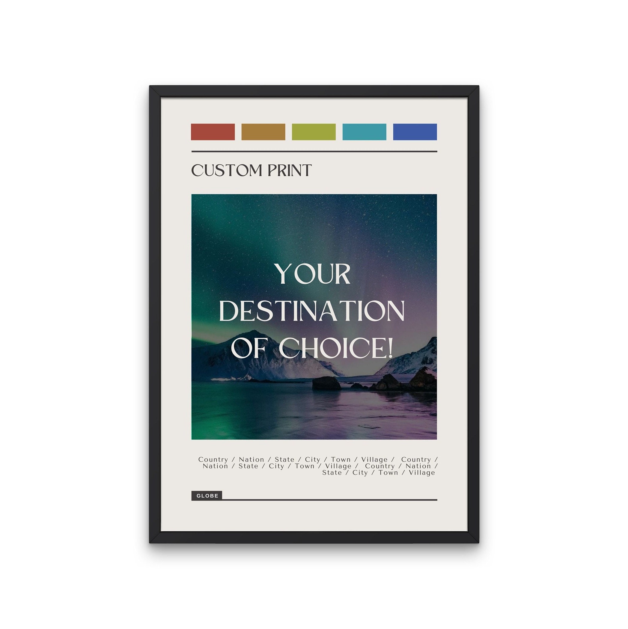CUSTOM PRINT Travel Poster, Color Block Travel Poster, Digital Download ...