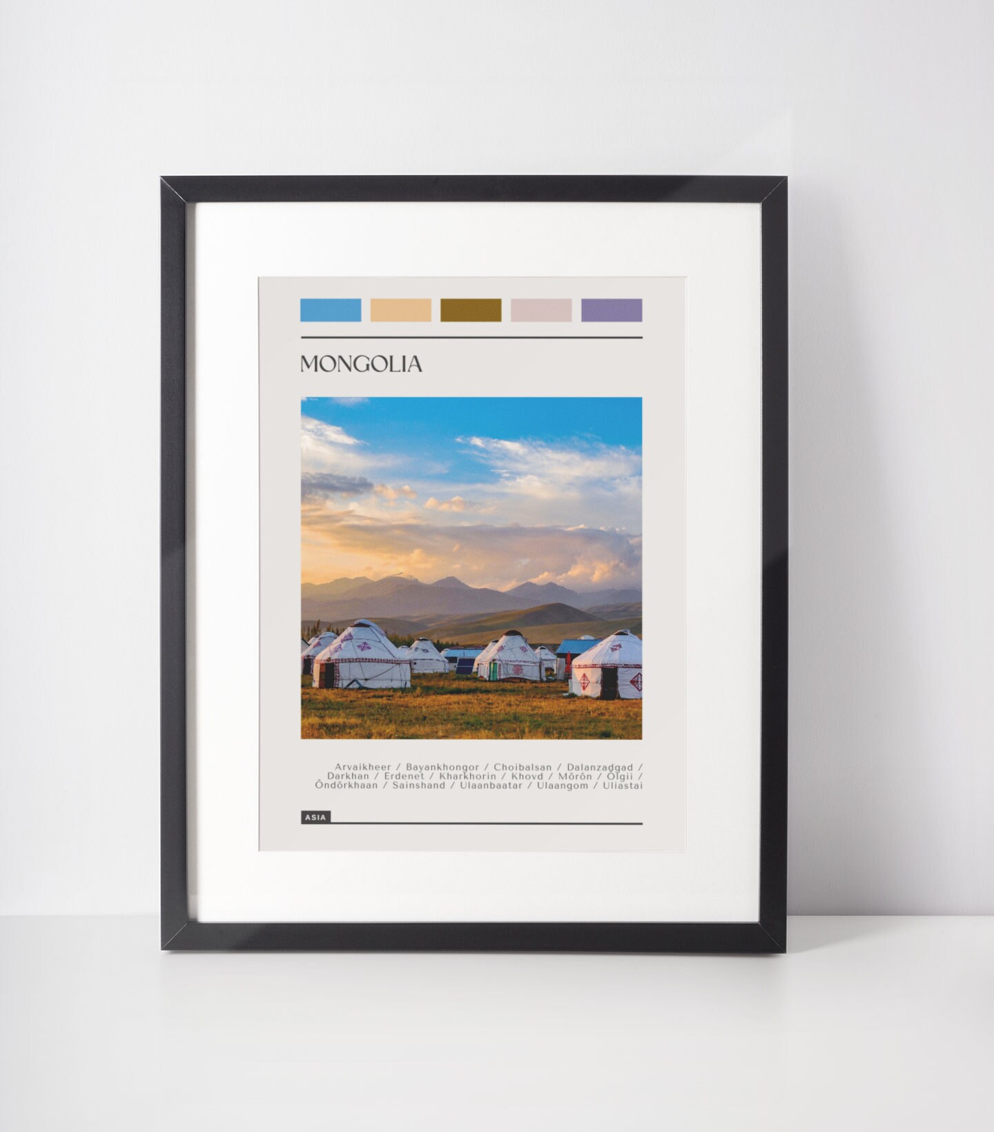 MONGOLIA Travel Poster, Color Block Travel Poster, Digital Download ...