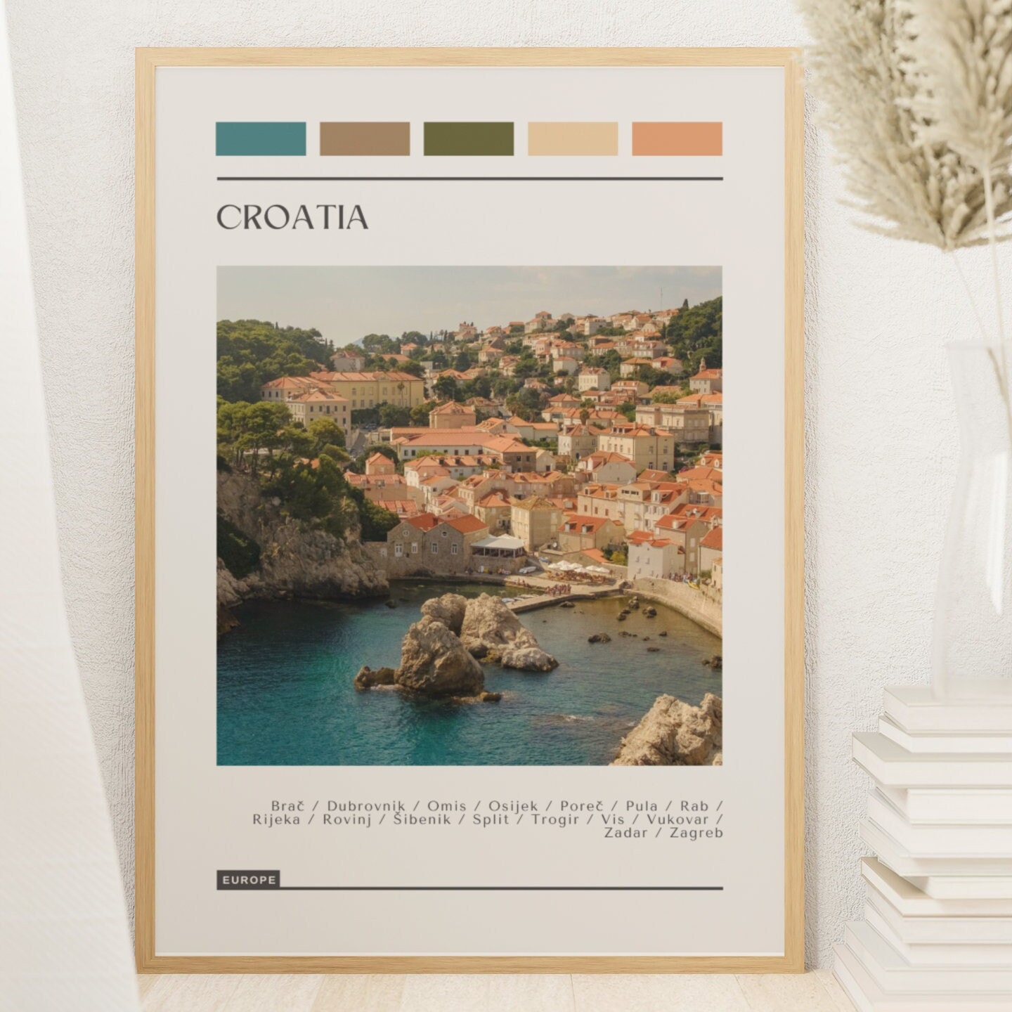 CROATIA - Travel Poster, Color Block Travel Poster, Digital Download ...