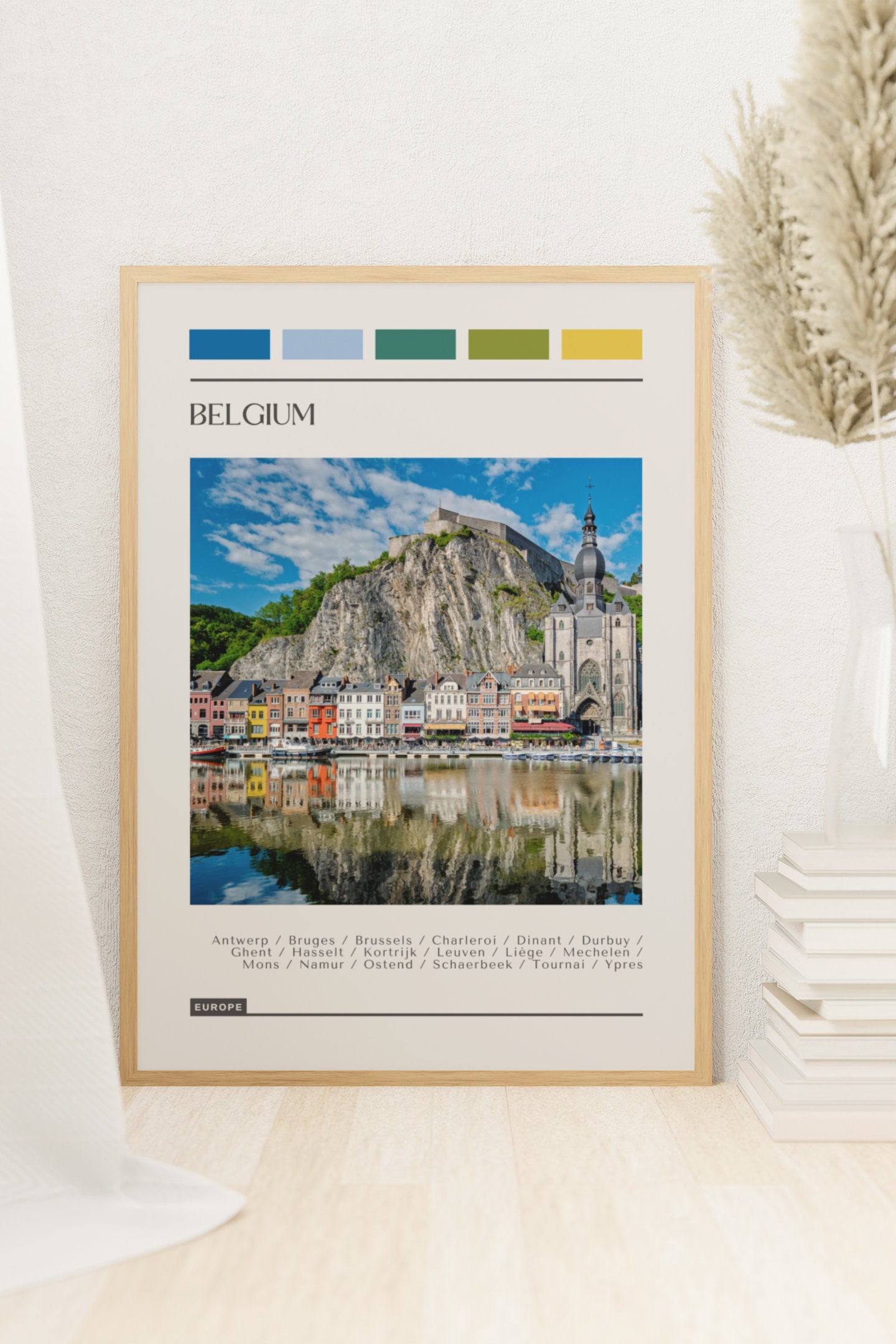 BELGIUM Travel Poster, Color Block Travel Poster, Digital Download ...