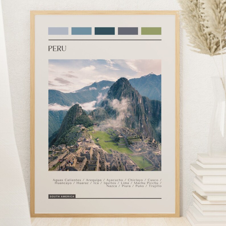 PERU - Travel Poster, Color Block Travel Poster, Digital Download ...