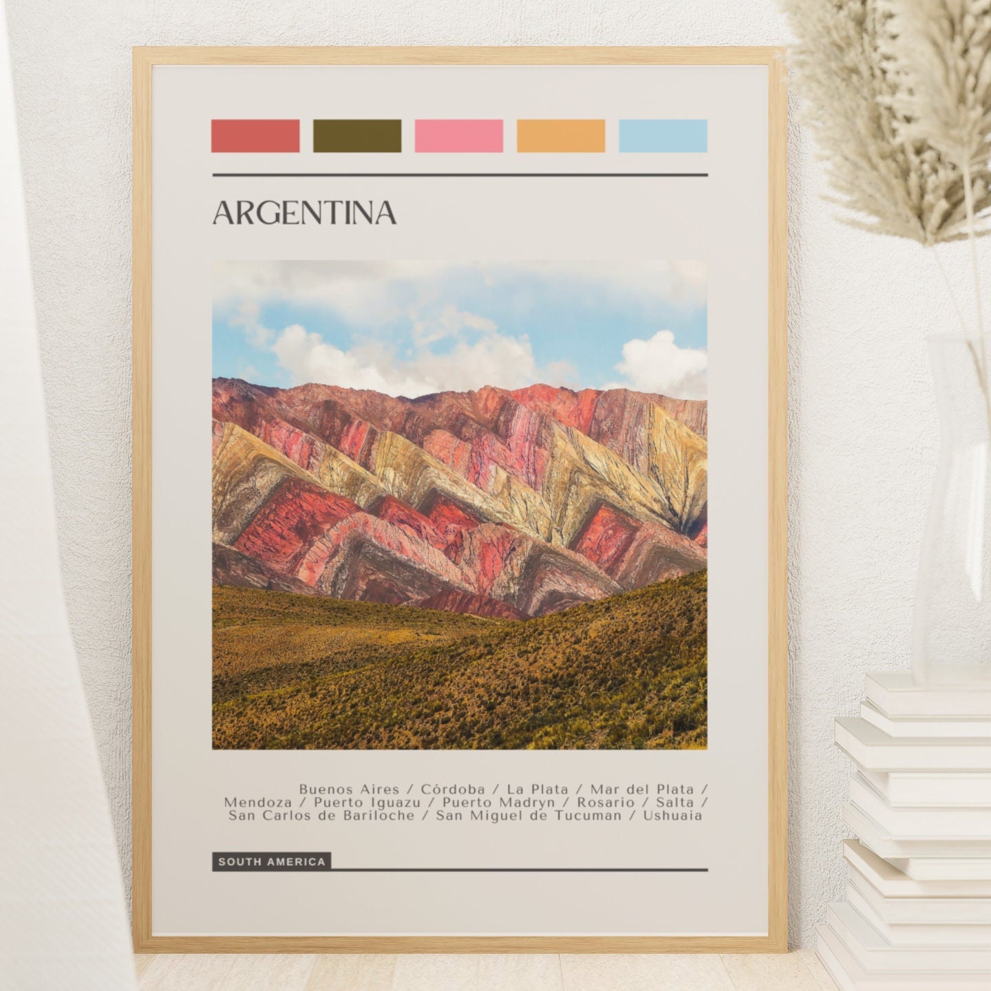 ARGENTINA Travel Poster, Color Block Travel Poster, Digital Download ...