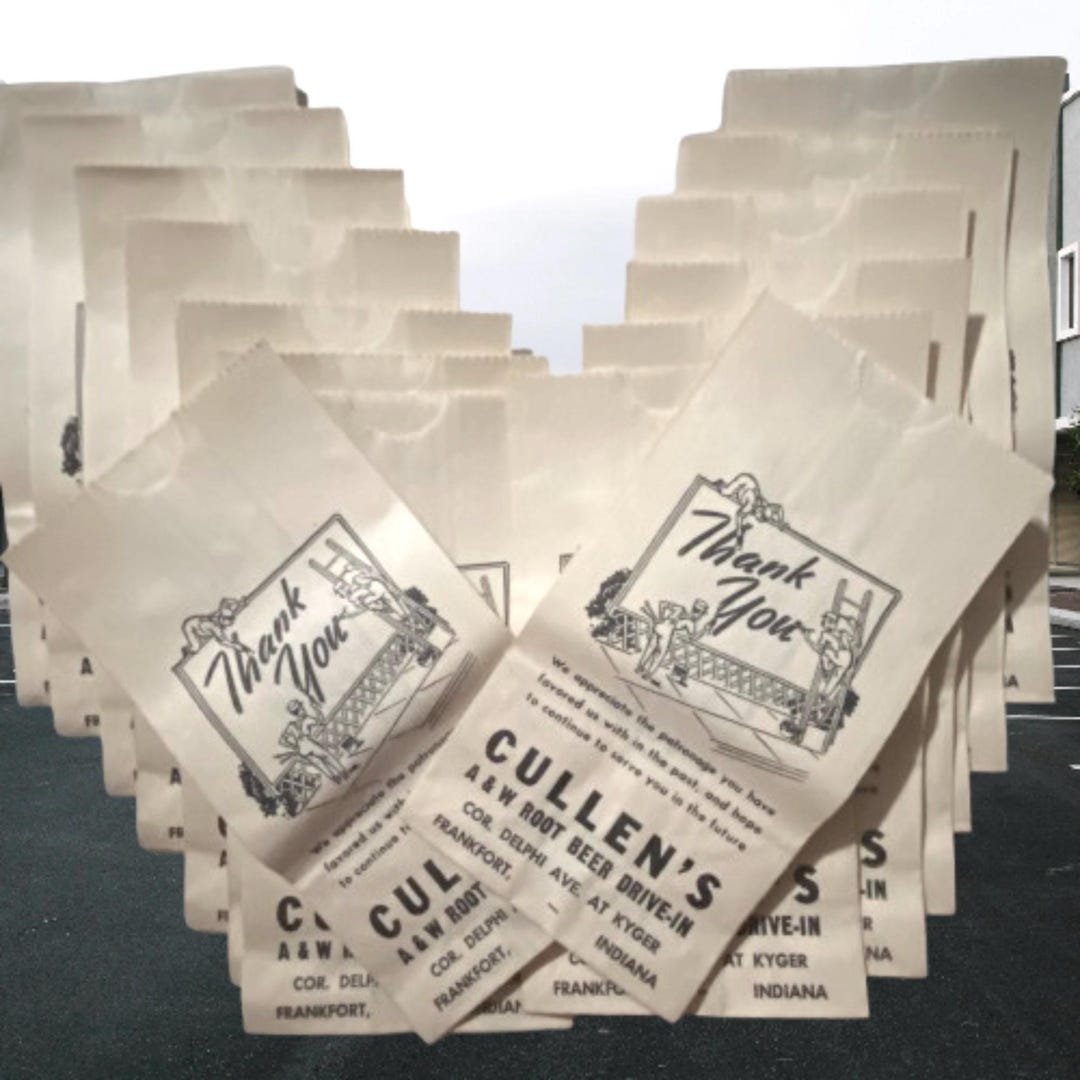 50s Advertising Memorabilia Cullen’s A & W Root Beer Popcorn Bags, 15 ...