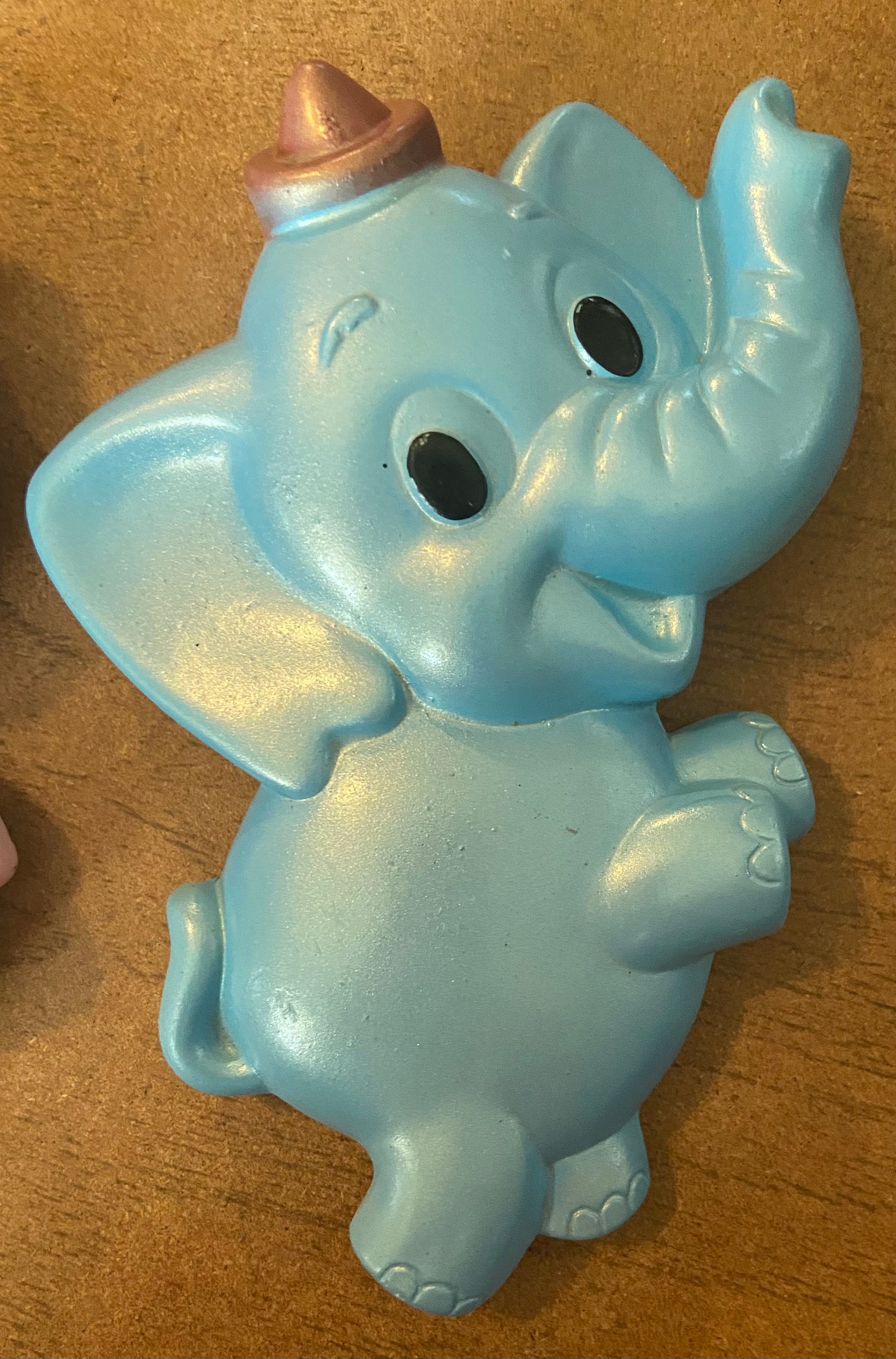 Vintage 70s 1972 Miller Baby Elephant Chalkware Pink Blue - Etsy