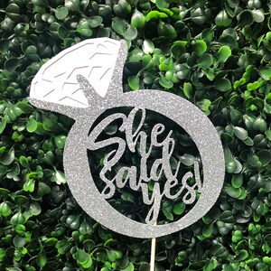 She Said Yes Ring Cake Topper - Etsy