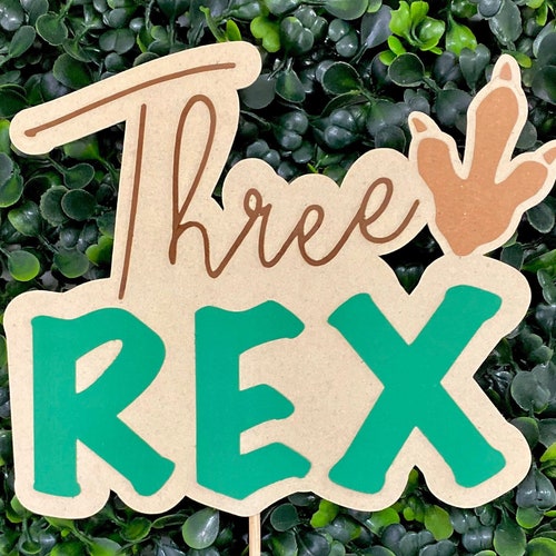 3-REX Personalized Cake Topper for Girl or Boy - Etsy