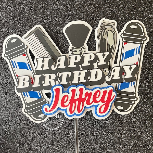 Birthday Cake Topper for Barbers - Etsy