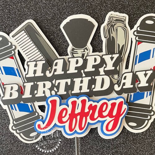 Barber Birthday Cake Topper Personalized Came Topper - Etsy