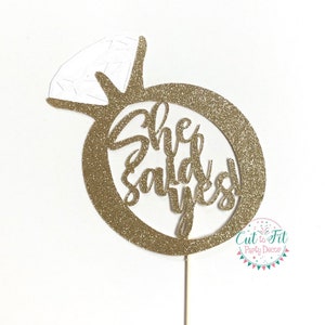 She Said Yes Ring Cake Topper - Etsy
