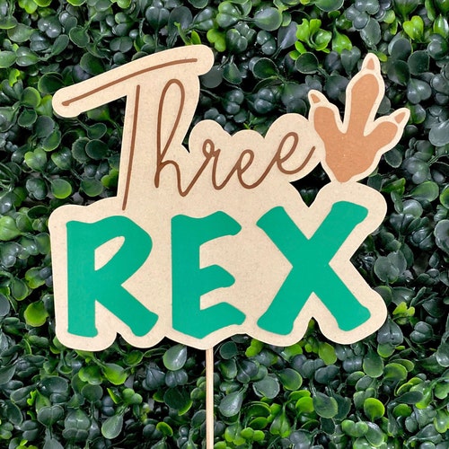 THREE REX Birthday Cake Topper Dinosaur Cake Topper for 3rd - Etsy