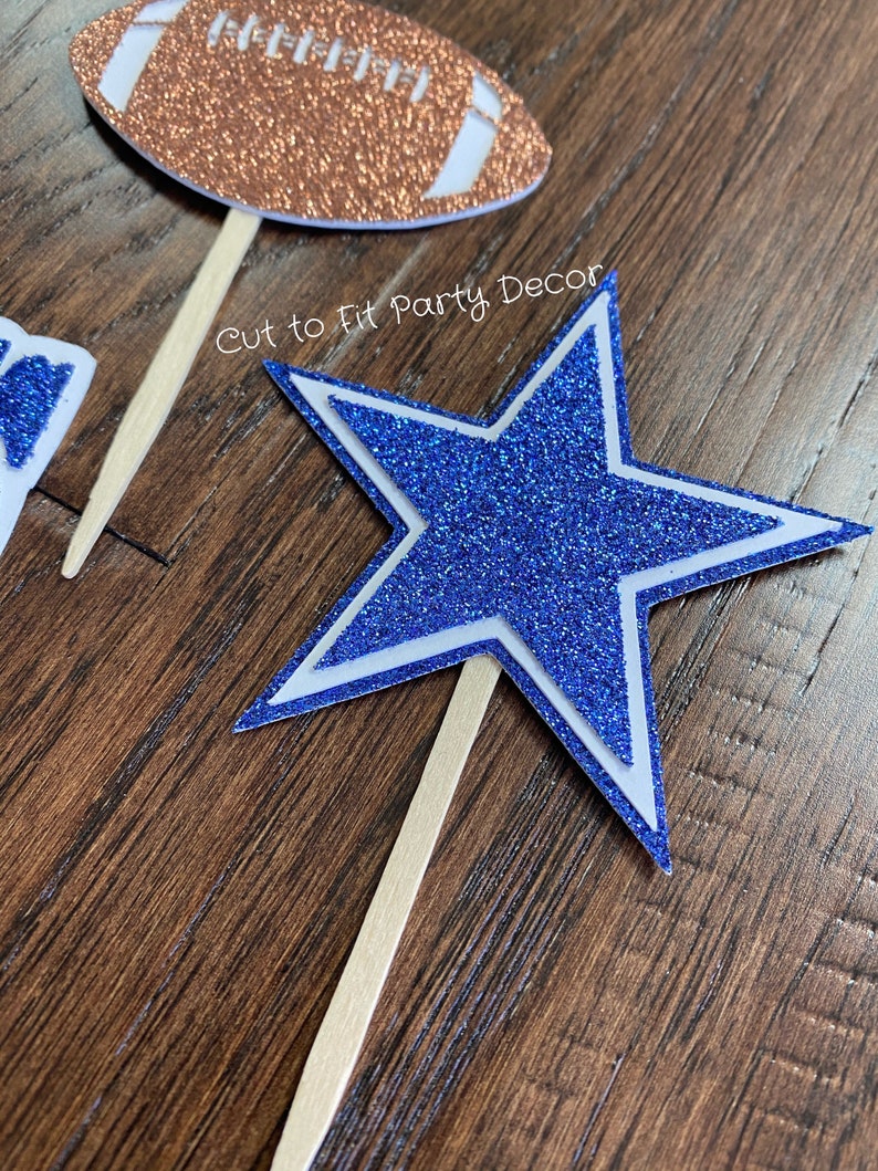 Dallas Cowboys Cupcake Toppers 12 Ct. | Etsy