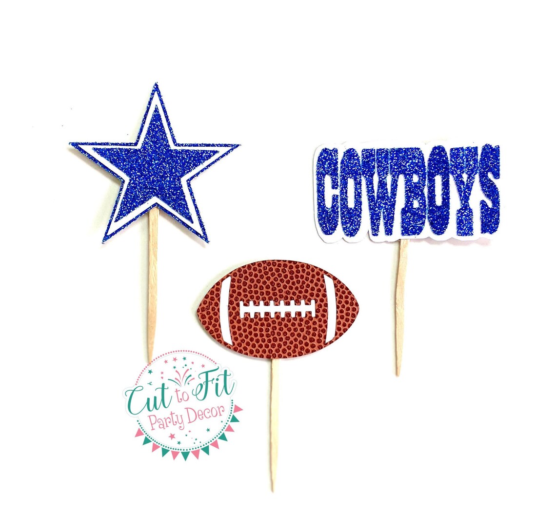 Dallas Cowboys Cupcake Toppers 12 Ct. | Etsy