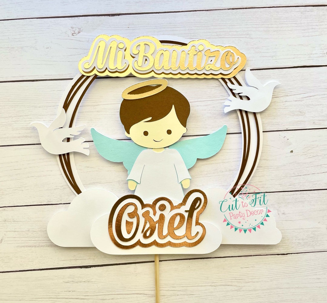 Mi Bautizo Angel Cake Topper - Etsy España