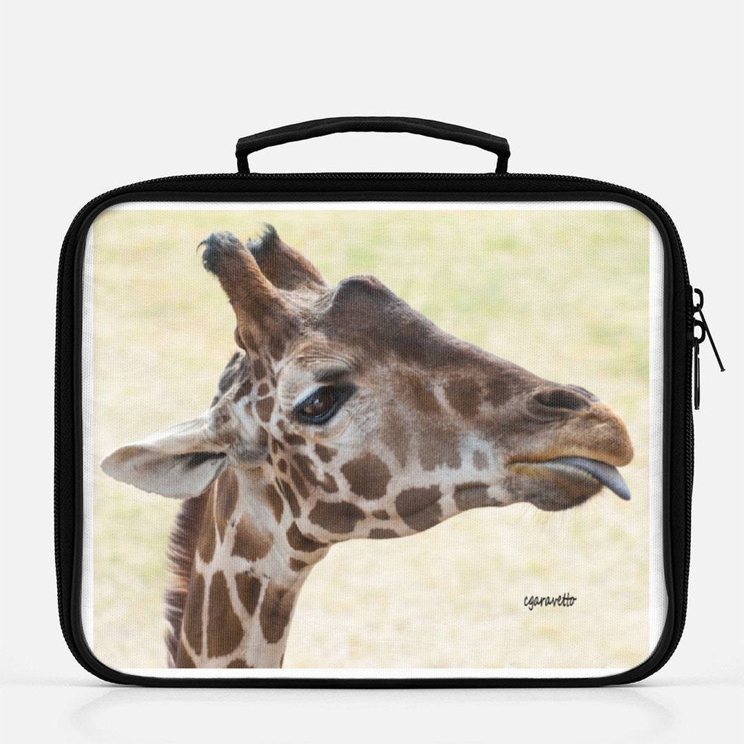 Giraffe With Tongue Art on an Insulated Lunch Box Versatile - Etsy