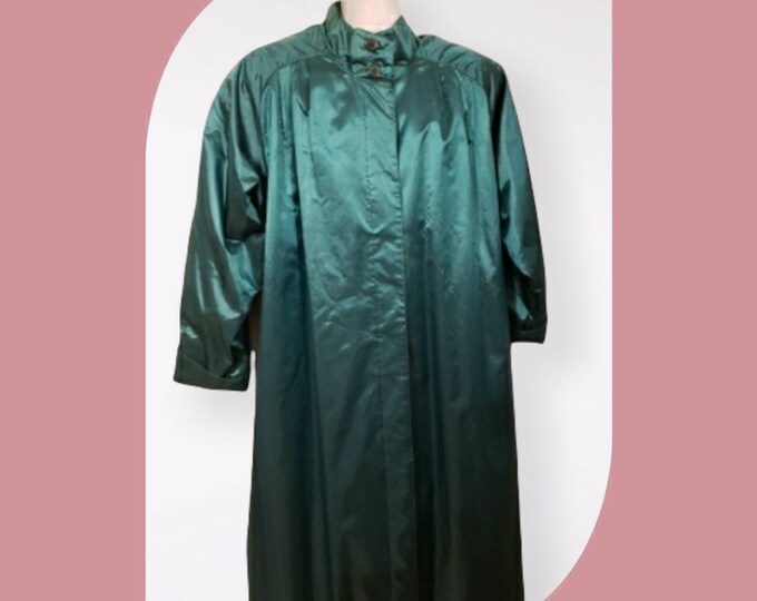Vintage 80s Teal Blue Green Oversized Raincoat Womens Large by Raingear ...