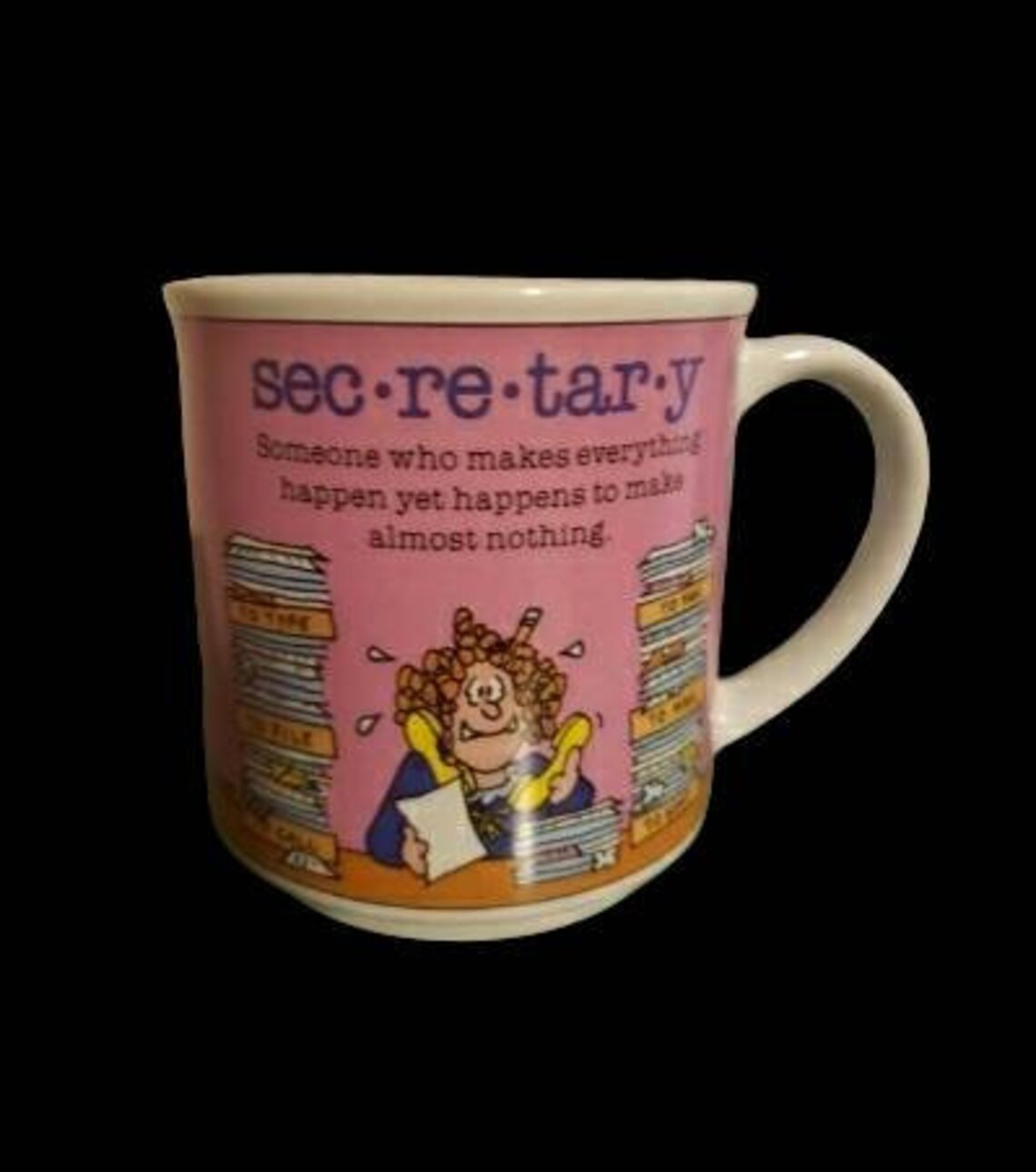 Secretary Mug Vintage Mug From Late 80s by Recycled Paper - Etsy