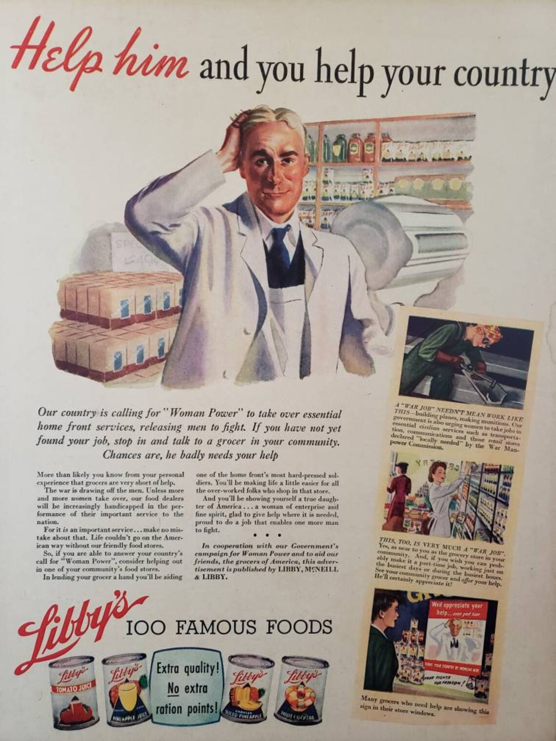 Awesome Vintage Libbey Canned Food Ad Kitchen Decor - Etsy
