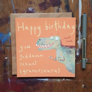 Predator Movie Card, Dinosaur Birthday Card, Tyrannosaurus Card, Arnie ...