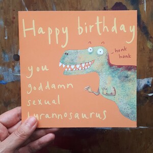 Predator Movie Card, Dinosaur Birthday Card, Tyrannosaurus Card, Arnie ...