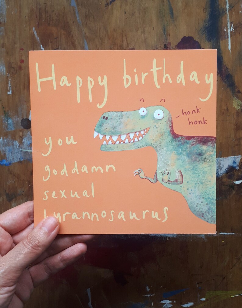 Predator Movie Card Dinosaur Birthday Card Tyrannosaurus | Etsy