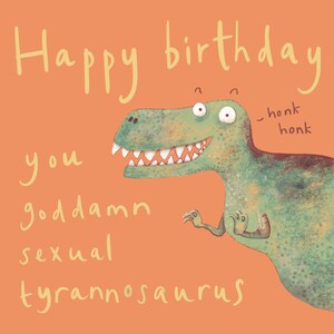 Predator Movie Card, Dinosaur Birthday Card, Tyrannosaurus Card, Arnie ...